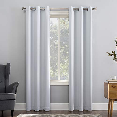 Sun Zero Easton Energy Saving Blackout Grommet Curtain Panel, 40" x 84", Dove White