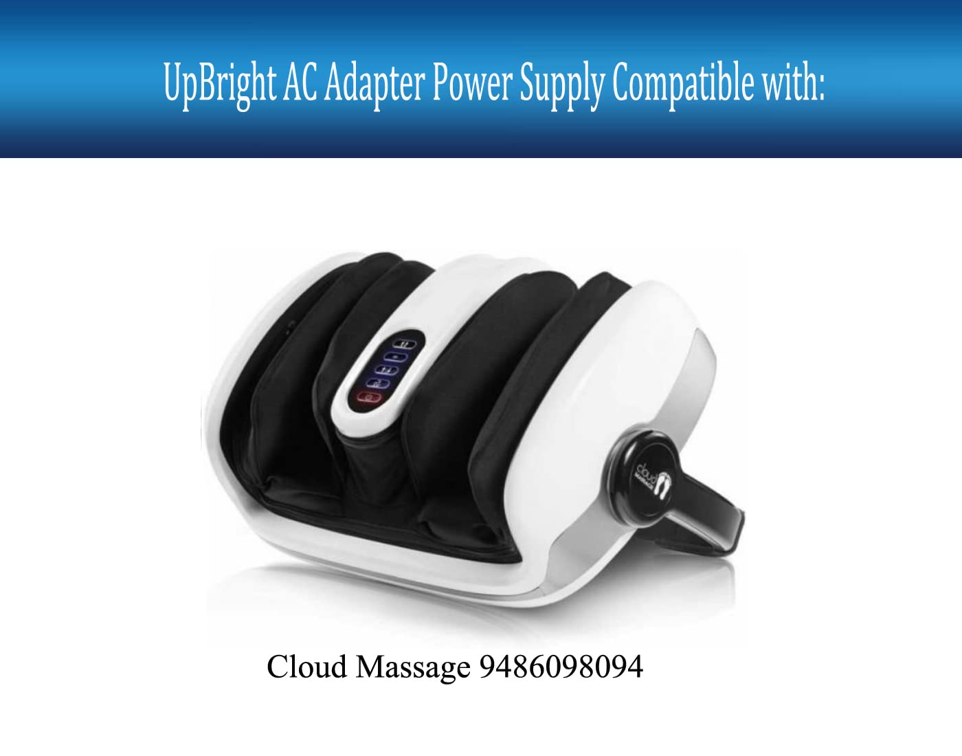 UpBright 2-Prong 24V AC/DC Adapter Compatible with Cloud Massage 9486098094 Shiatsu Foot Massager Deep Kneading Machine with Heat Therapy XH2400-2500 XH24002500 24VDC Power Supply Cord Battery Charger