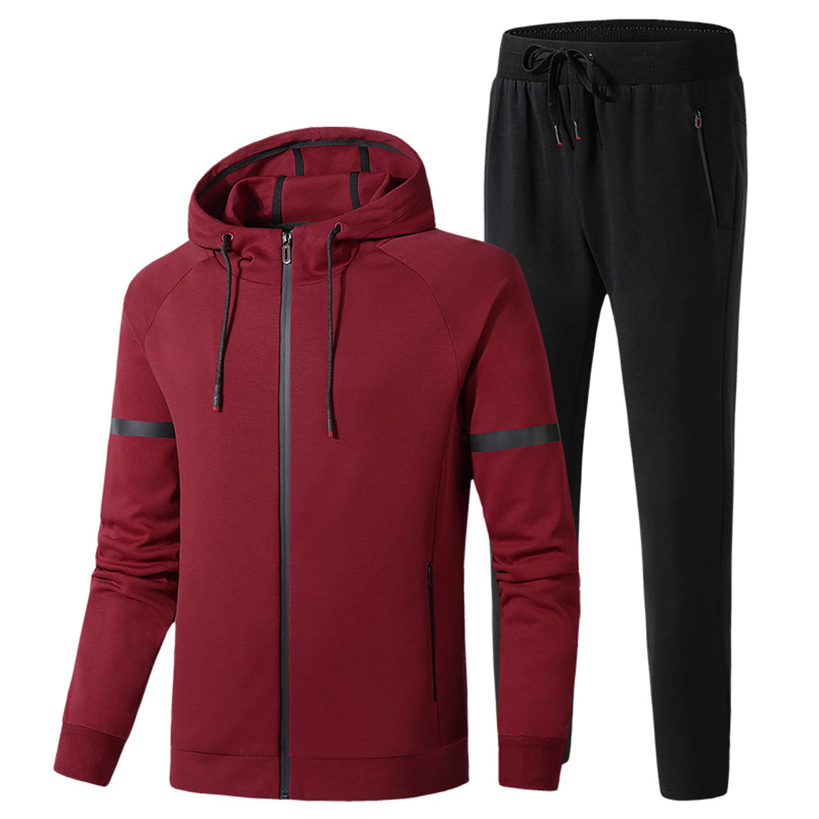 DOSLAVIDA Men's Hooded Sweatsuits Casual Jogging Suits Athletic 2 Piece Outfit Hoodies Tracksuit Unisex Track Suit Set