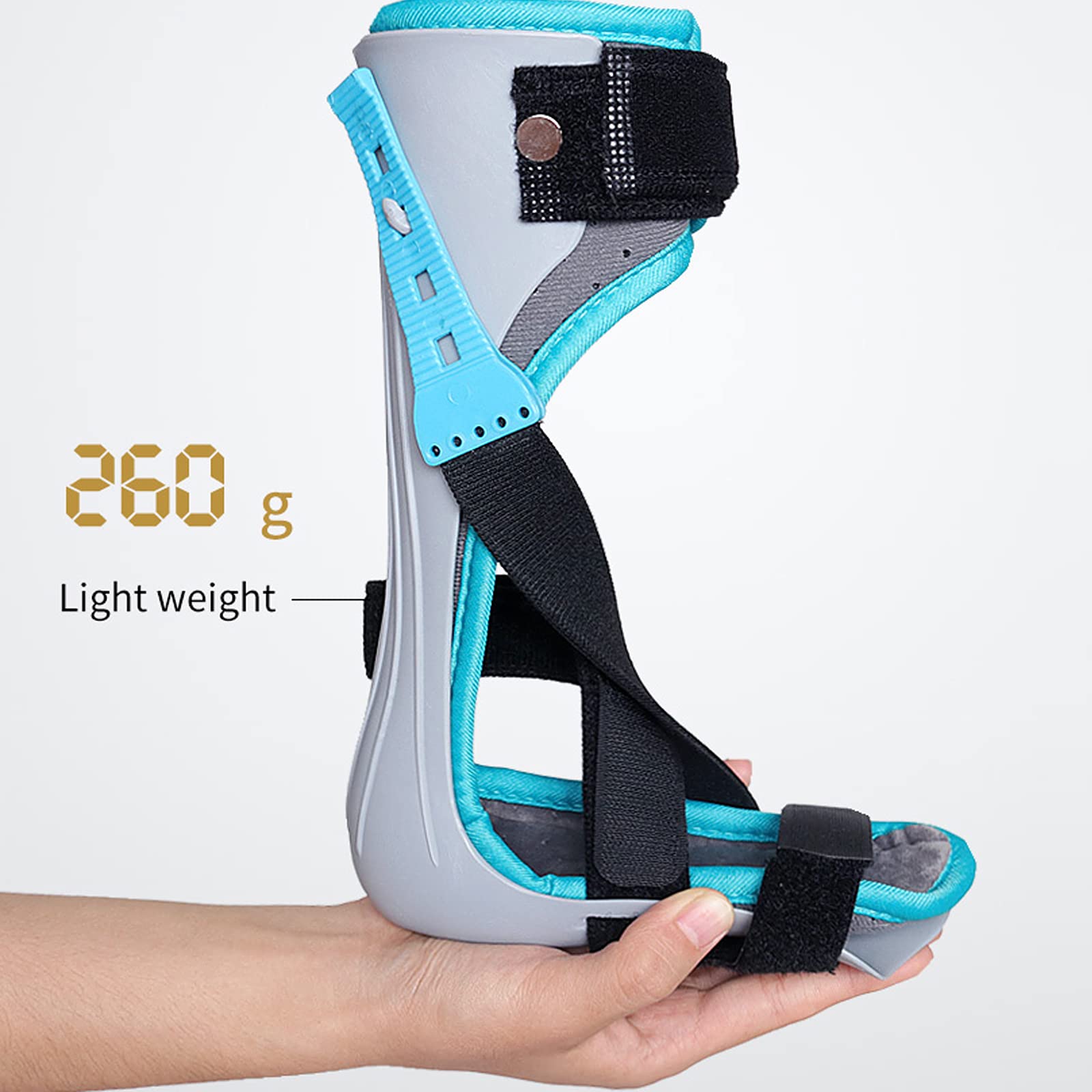DXDUI Adjustable Ankle Foot Orthosis Support Padded Drop Foot Brace Support Comfortable Walkable for Foot Drop Stroke Achilles Tendon Injury,Right,XL