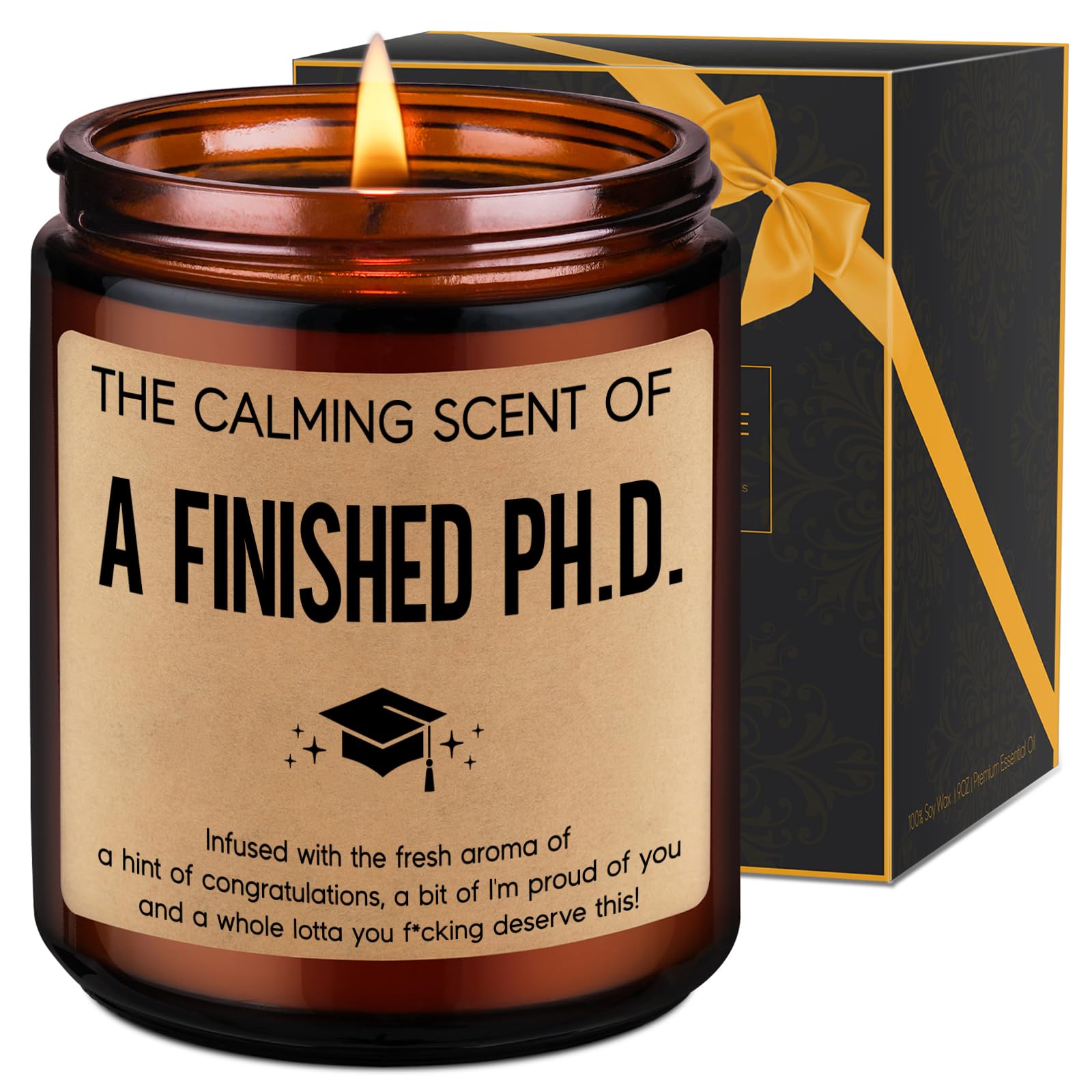 LEADO Graduation Candle - PhD Graduation Gifts, Doctorate Graduation Gifts, 2024 Graduation Gifts for Her, Him - Funny Dissertation Gift, Congrats Grad Gifts for Doctoral Graduates, Women, Men
