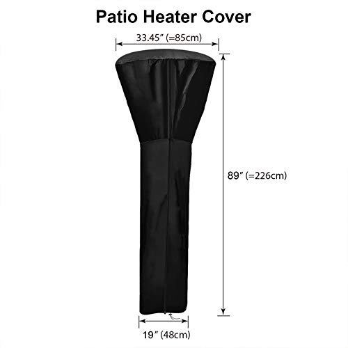 INMUA Patio Heater Cover, Outdoor Heater Cover, Cover for Patio Outdoor Heater, Waterproof,Anti-UV, Windproof (34"x19"x89")