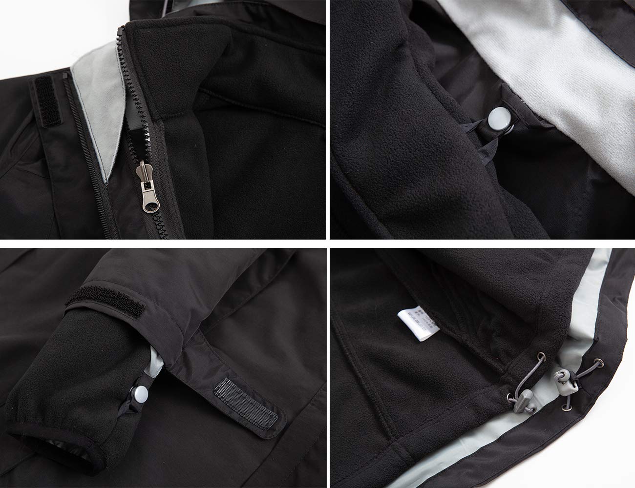 Diamond Candy Womens Winter Coat Waterproof Rain Jacket for Ski, 3 in 1 Fleece Jacket with Hood