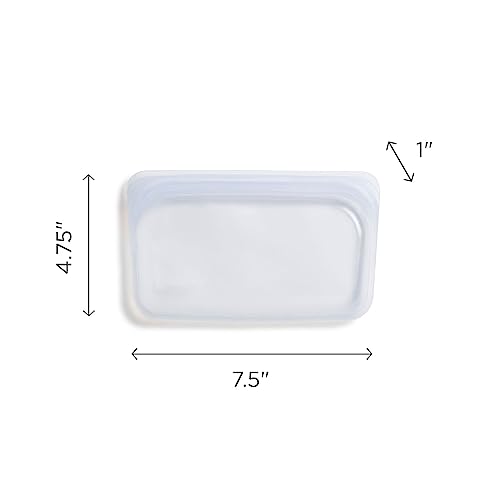 Stasher Reusable Silicone Storage Bag, Food Storage Container, Microwave and Dishwasher Safe, Leak-free, Snack, Clear