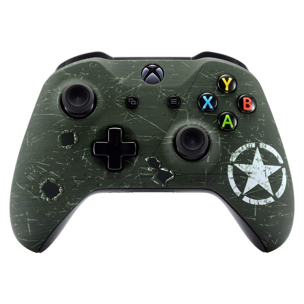 eXtremeRate Lofty Programable Remap & Trigger Stop Kit & WWII US Army Overlord Patterned Faceplate Shell for Xbox One S & Xbox One X Controller Model 1708 - Controller NOT Included