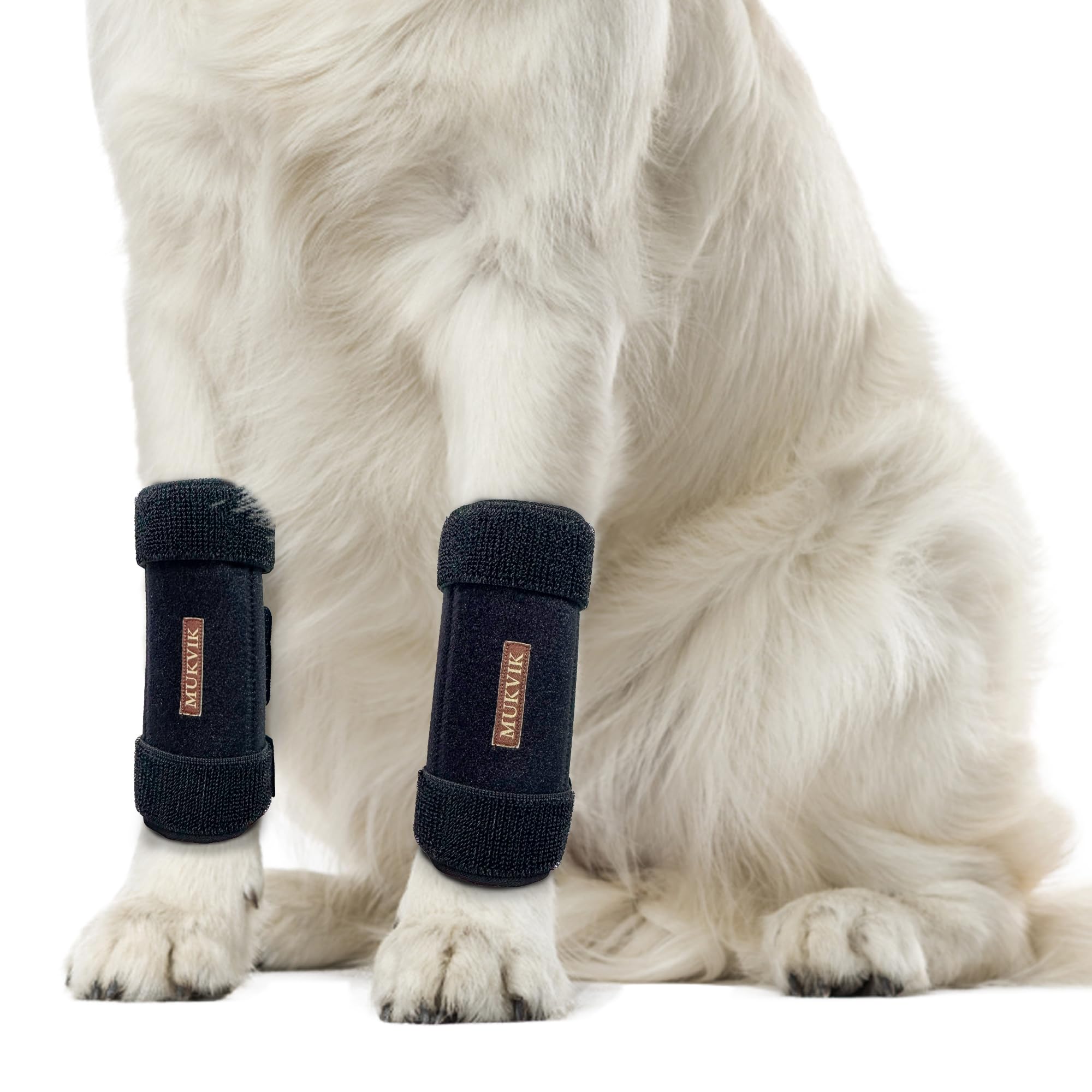 MUKVIK Dog Front Leg Brace, 1 Pair Dog Canine Front Leg Compression Brace Wrap with Metal Strips, Protects Wounds, Brace Heals, Prevents Injuries and Sprains, Helps Arthritis (S/M)