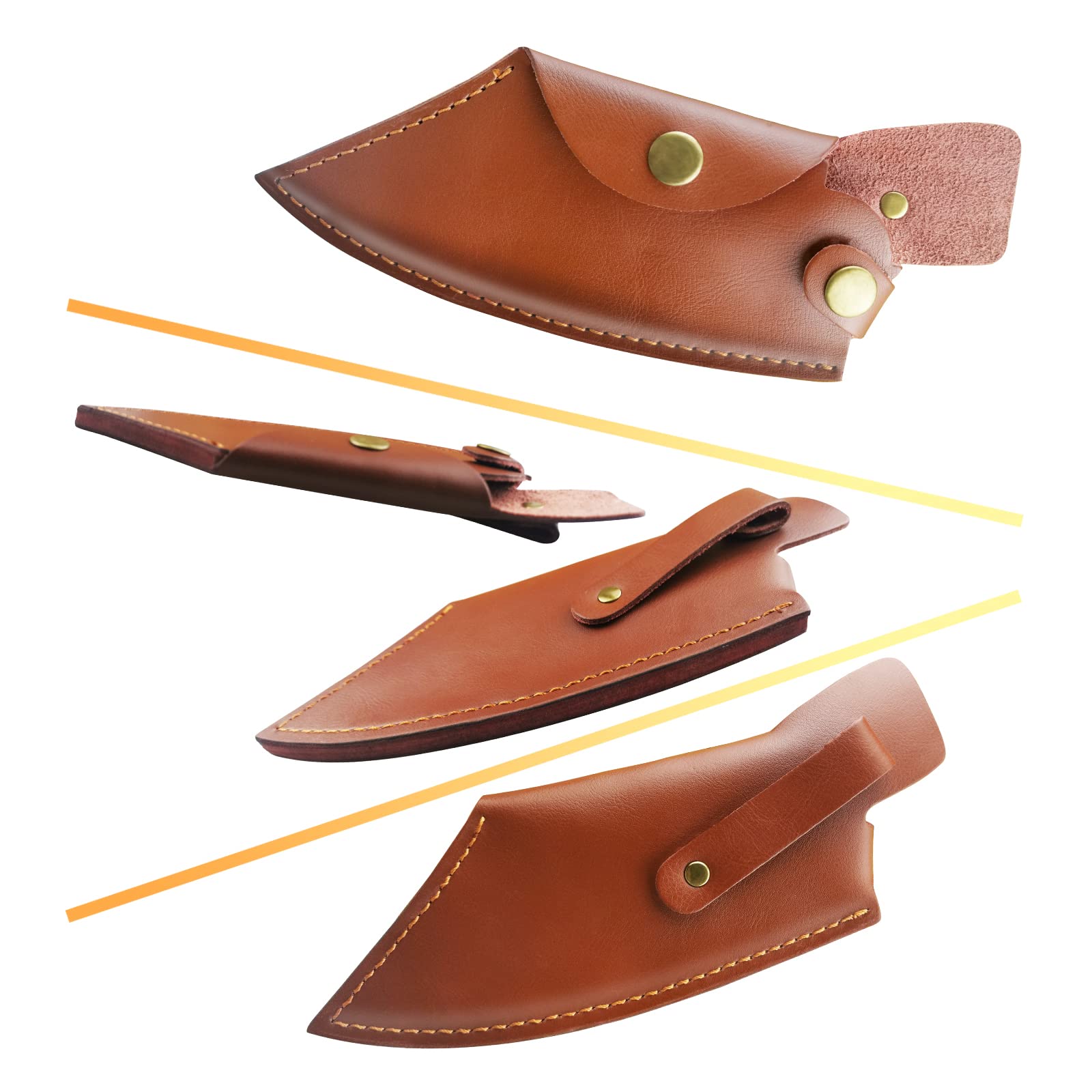 Kitory Leather Knife Sheath 7 inch Meat Cleaver Knife Practical Soft Leather Sheath with Belt Loop Good for Outdoor Protect Fixed Blade & Carry Out, 2023 Gifts For Women and Men