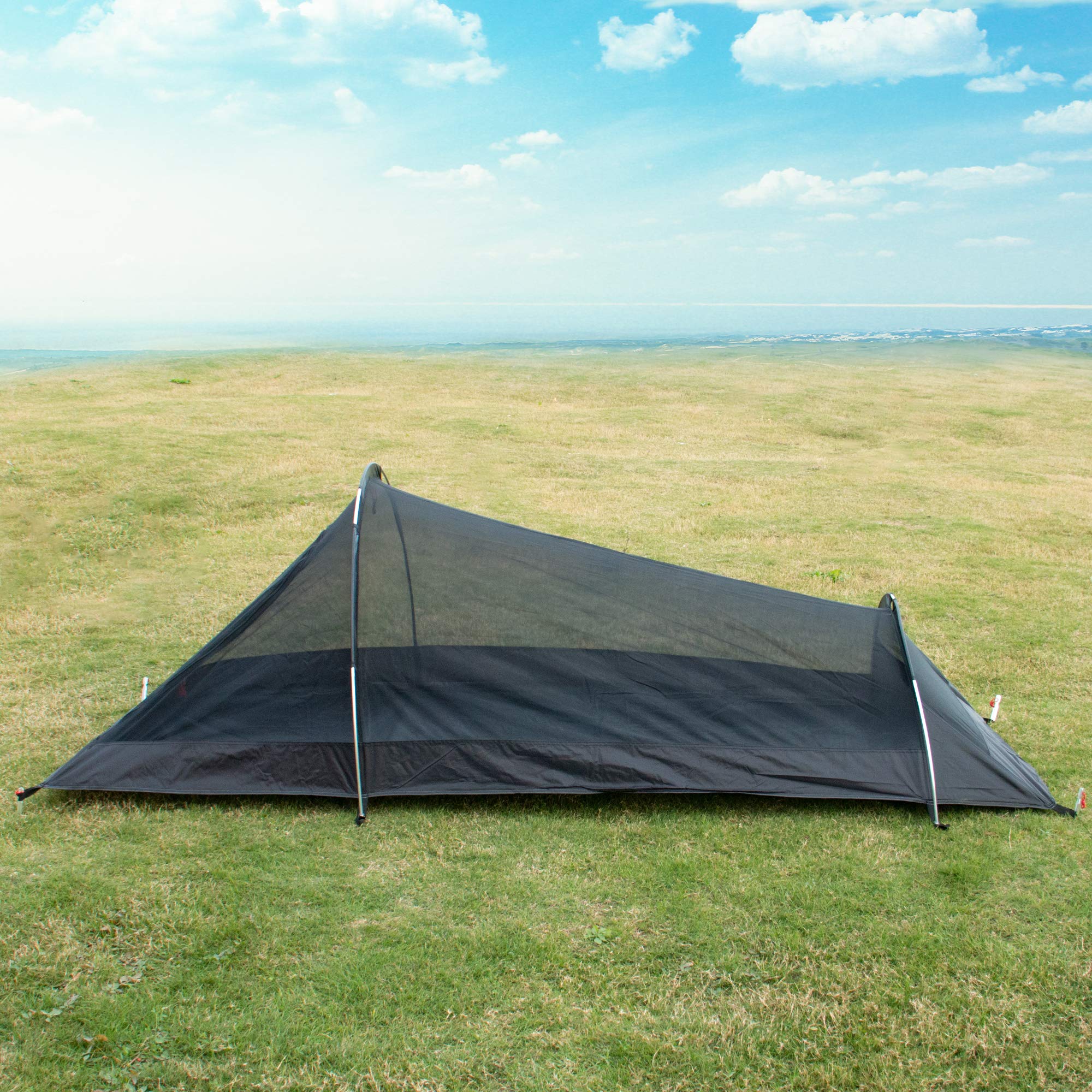 Fltom Single Person Camping Tent, One Person Lightweight Bivy Tent with Net Mesh for Hiking Mountaineering Backpacking Travel