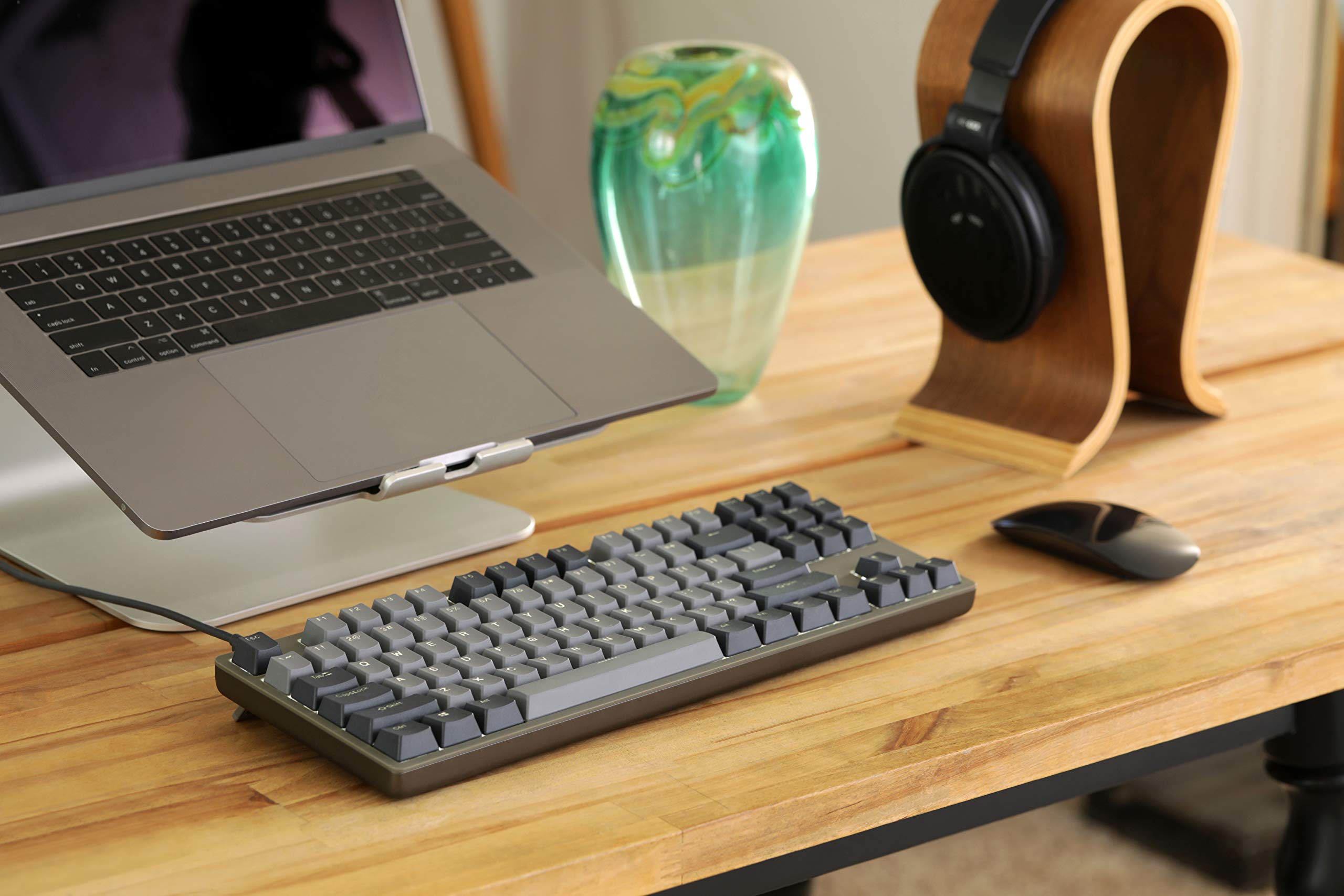 DROP ENTR Mechanical Keyboard — Tenkeyless Anodized Aluminum Case, Doubleshot Shine-Through PBT Keycaps, N-Key Rollover, USB-C, White Backlit LED, Tactile Switches (Green/Gray, Halo True)