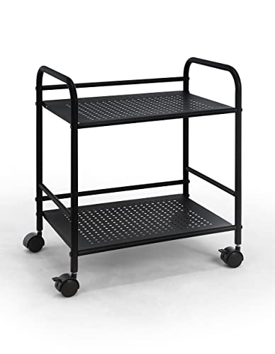 SunnyPoint Minimalist Style Utility Rolling Shelf Cart (BLK)