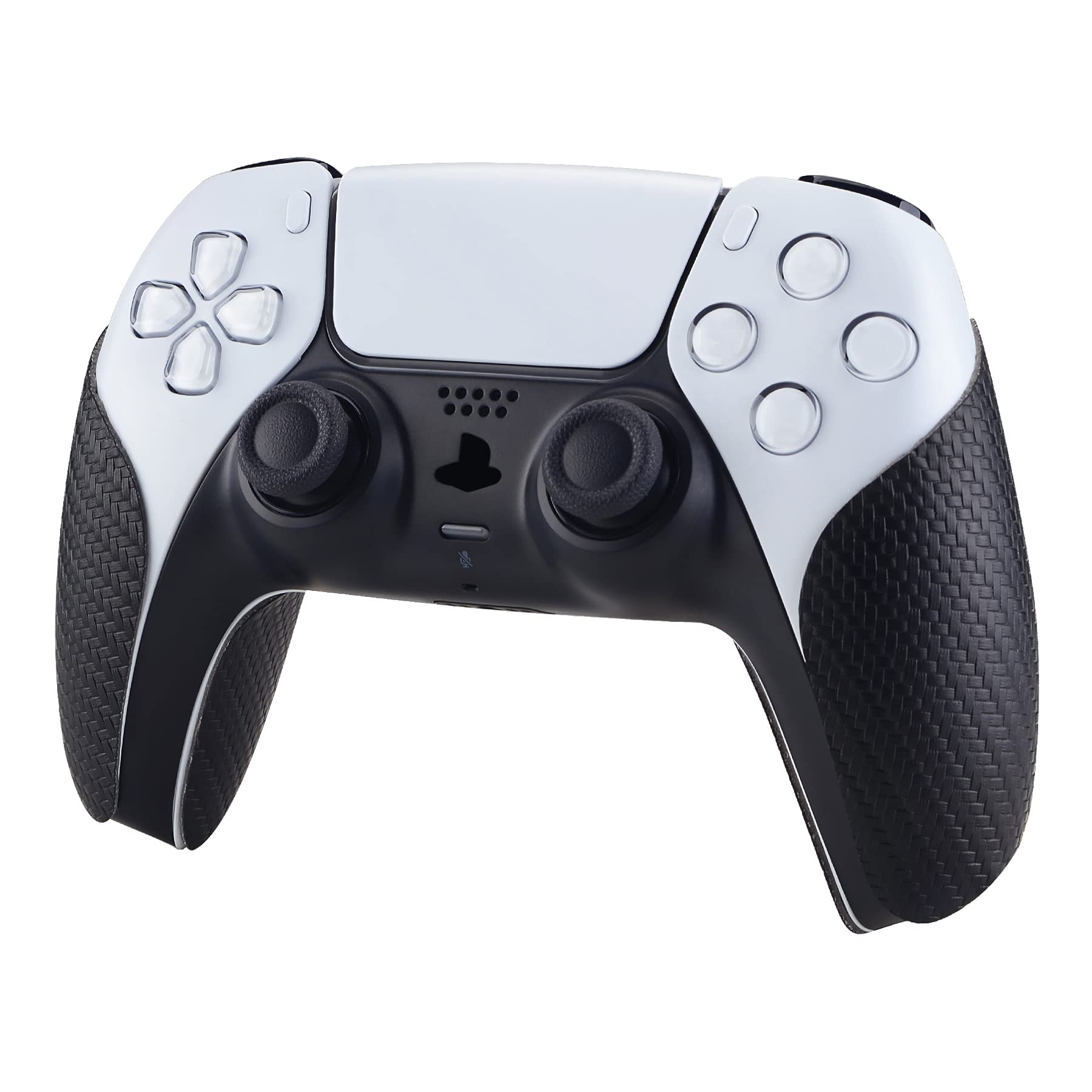 eXtremeRate PlayVital Anti-Skid Sweat-Absorbent Controller Grip for ps5 Controller, Professional Textured Soft Rubber Pads Handle Grips for ps5 Controller - Carbon Fiber