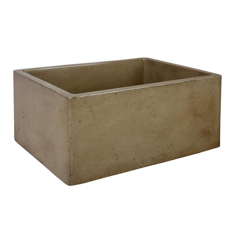 Native Trails NSK2418-E Farmhouse Apron-Front/Under mount Native Stone Kitchen Sink, 24" x 18", Earth