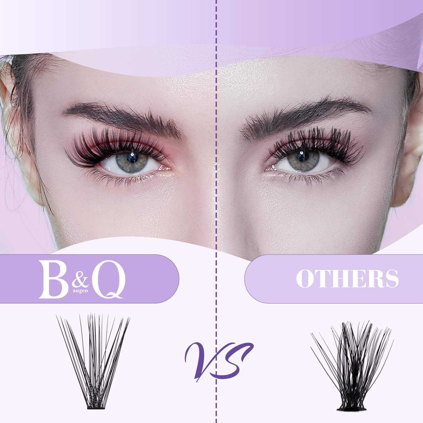 DIY Lash Extension Kit Individual Eyelash Extension Kit B&Q D Curl Cluster Lashes Individual Eyelashes with Lash Bond and Seal, Lash Applicator Tool DIY Lash Extensions at Home (Kit,40D-0.07D-8-18mix)