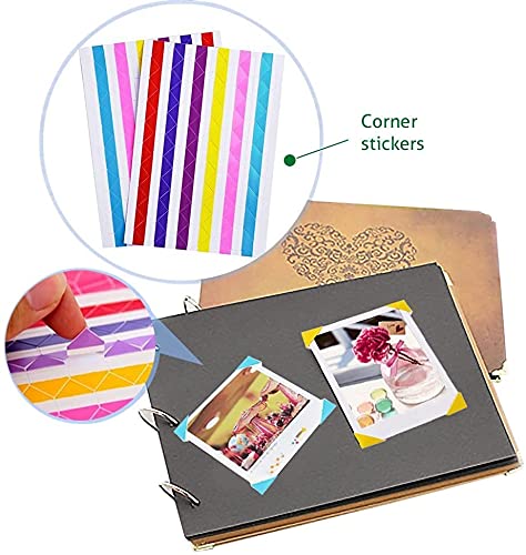 Fujifilm Instax Wide Instant Film (2 Packs, 40 Sheets) 5 Plastic Desk Frames + 60 Sticker Frames + 1 Pack Corner Stickers