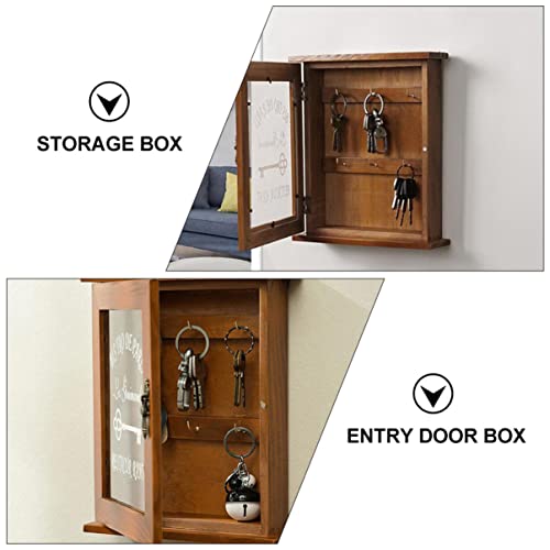 Veemoon Wooden Key Box Farmhouse Key Holder Decorative Key Box Wooden Wall Key case Wall Mount Entryway