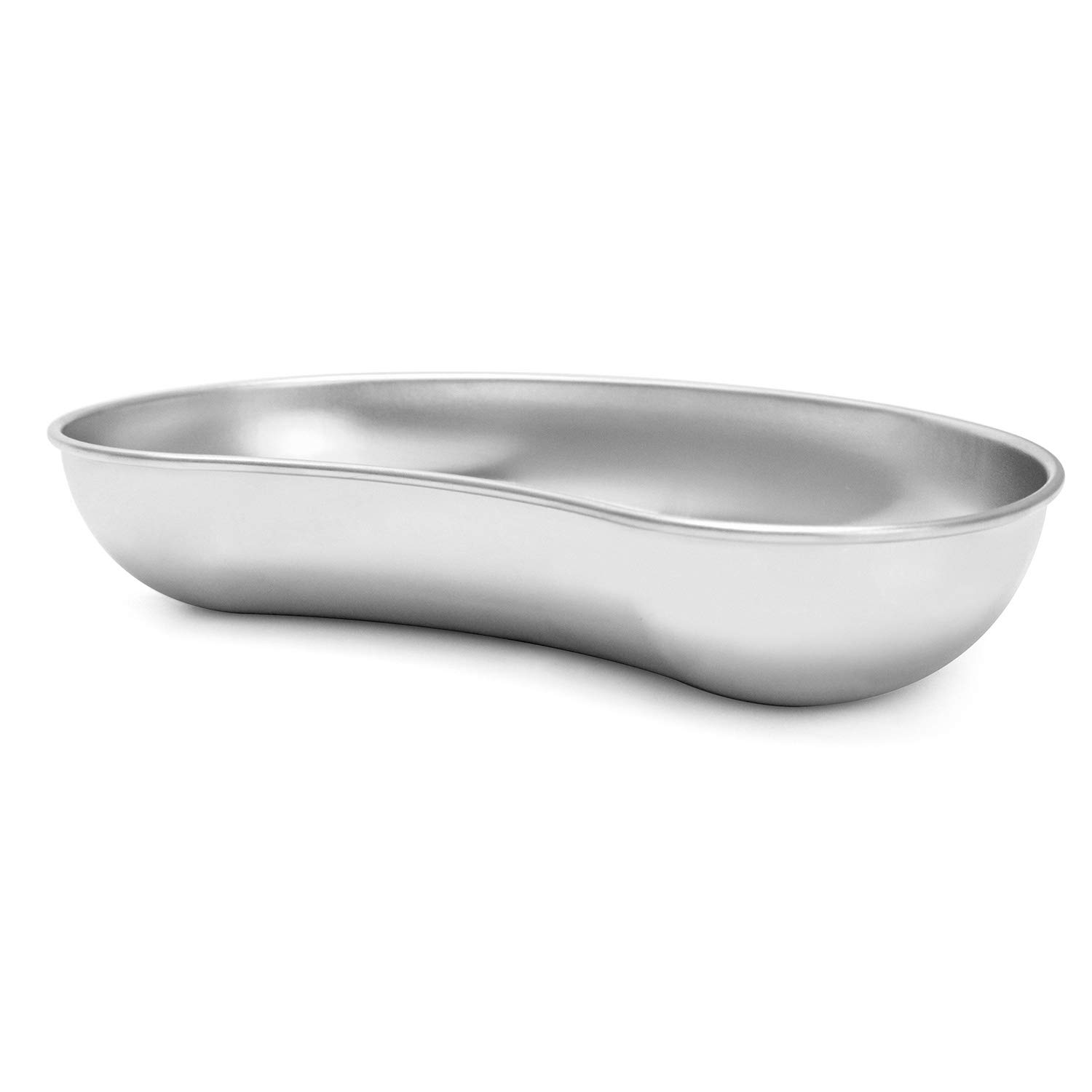 QWORK 2Pcs 8" Stainless Steel Kidney Tray, Kidney Shaped Emesis Basin, Dental Lab Instruments Surgical Trays, Reusable Metal Kidney Dish,for Soiled Dressings, Medic Waster