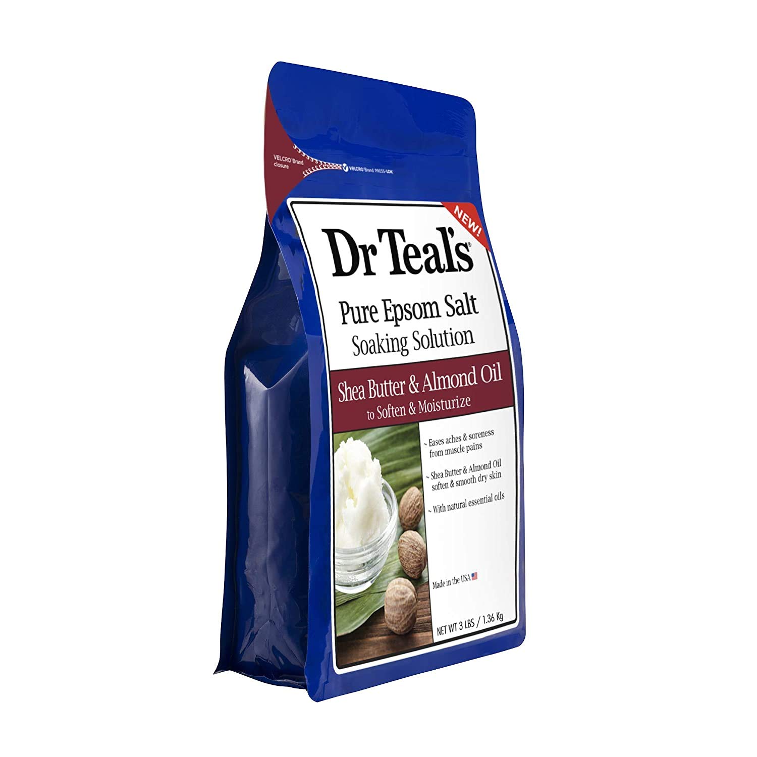 Dr Teal's Epsom Salt Bath Variety Gift Set (2 Pack, 3lb Ea) - Soothe & Sleep Lavender, Soften & Moisturize Shea Butter & Almond Oil - Ease Aches & Pains, Nourish & Hydrate Skin - at Home Spa Kit