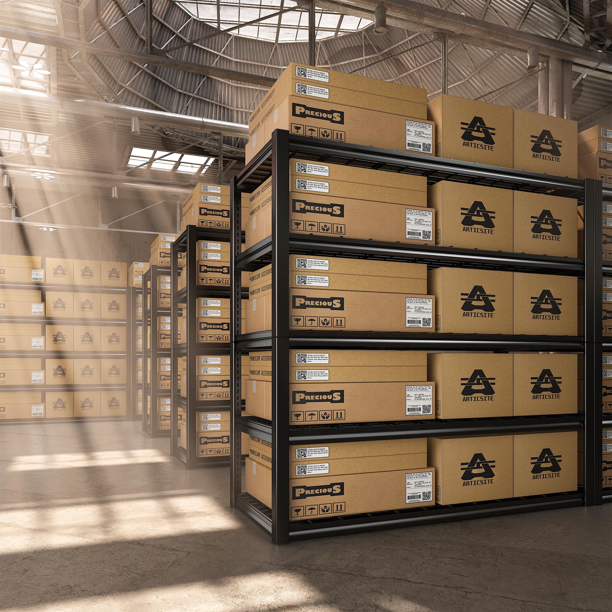 REIBII 3010LBS Storage Shelves 48.2'' W Garage Shelving Heavy Duty Shelving 5 Tier Adjustable Metal Shelves for Storage Rack Wire Shelving Industrial Utility Shelf 48.2'' W X 24.5'' D X 72'' H