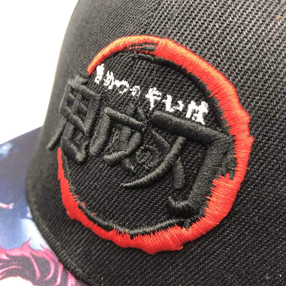 Donahuewangxiaojiao Anime Demon Slayer Baseball Cap Print Adjustable Hat, Best Gift for Fans,Black&red,1-5 18