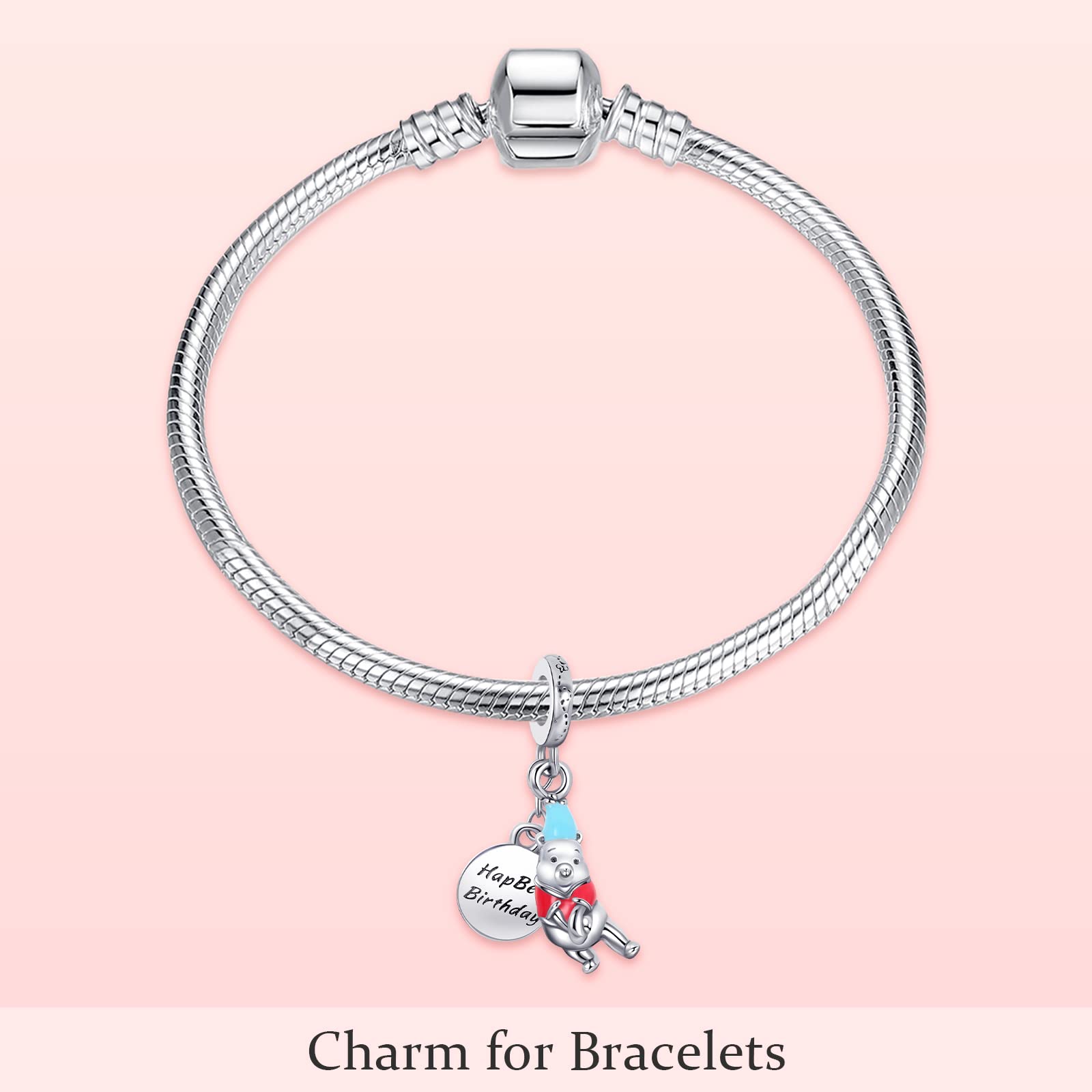EZ Tuxedo Birthday Dangle Charms 925 Sterling Silver HaBee Birthday Pendants for Bracelets