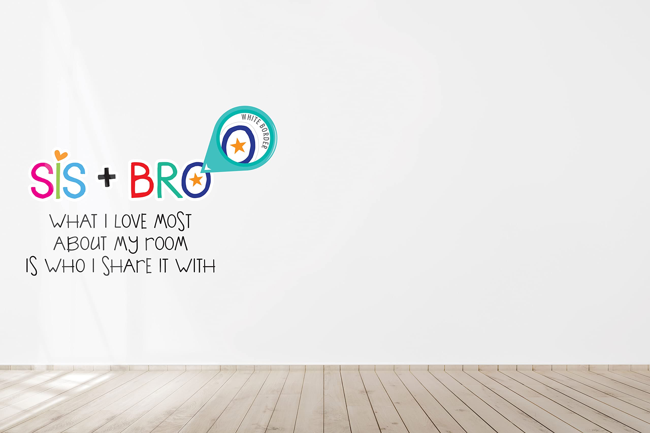 Kid's Siblings Wall Decals - SIS + BRO Only - Boys and Girls Wall Sticker Room Decor