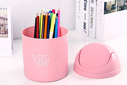 WOIWO 1 PCS Creative Desktop Trash Can Small Household Living Room Shake Lid Garbage Can Mini Kitchen Countertop with Lid Paper Basket (Color Random Send)