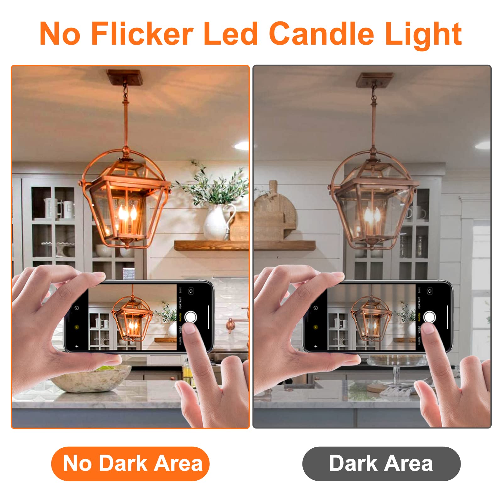 DGE 40 Watt Warm White Ceiling Fan Light Bulbs C32 Chandelier Light Bulbs Bright and Long Lasting 380 Lumen Bent Tip Light Bulb with E12 Candelabra Base, 12 Packs