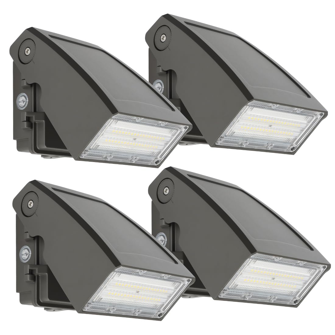 LED Wall Pack Lights Outdoor with Dusk to Dawn Photocell, 30W Exterior Security Flood Lighting Adjustable Full Cut Off Fixtures for Porch, Garage, House, 5000K IP65 Waterproof, ETL Listed 4Pack