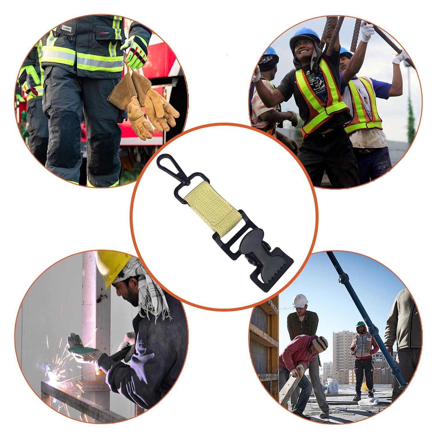 HUNYUITEY Heat-Resistant Firefighter Glove Strap Firefighter/Work Glove Clip Holder Heavy Duty Metal Alligator Gloves Grabber Clip