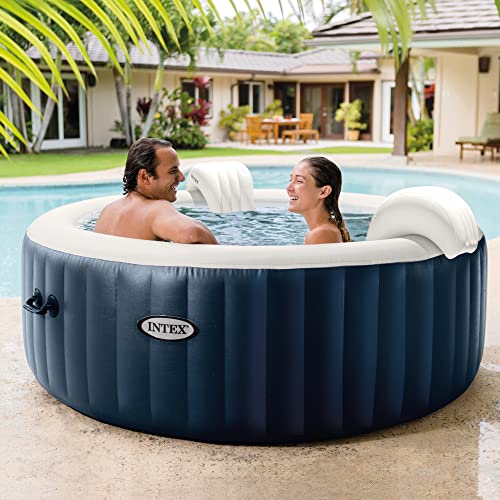 INTEX 28431EP PureSpa Plus Bubble Massage Spa Set: Includes Energy Efficient Spa Cover β 2 Contoured Headrest β LED Light β 6 Person Capacity β 85" x 28"