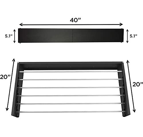NEBU Clothes Laundry Drying Rack 40β- an Elegant Wall-Mounted Hanger, Folding Stainless Steel Collapsible, Space Saver with 20 Linear feet, Drying Capacity 40lbs