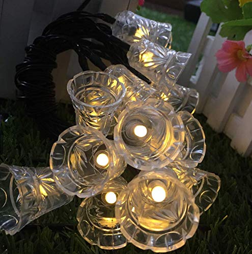 FODFKL Bell Solar Light String Outdoor Waterproof Decoration Christmas Garden Home Decoration Light String 20LED Warm White