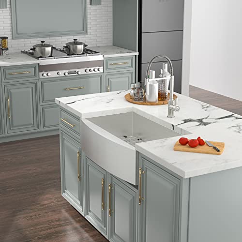 Kichae 30 Inch Farmhouse Apron Front Kitchen Sink Stainless Steel Single Bowl Kitchen Farm Sinks 30" Undermount Single Basin Farmer Sink