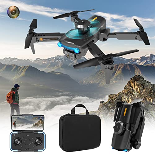 Tyranitar Mini Drone with 1080P Dual HD Camera, 2023 Upgradded RC Quadcopter FPV Camera Foldable Drone Toys Gift for Adults and Kids, One Key Start Speed Adjustment, 360° Altitude Hold Mode