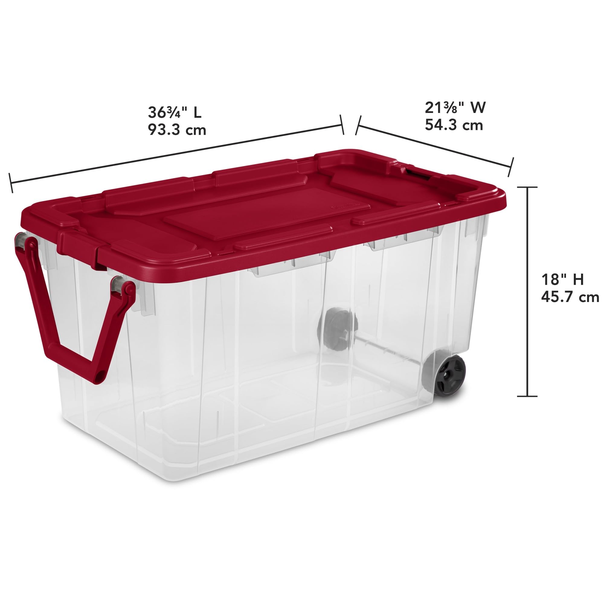 DaNeti 160 Qt. Wheeled Storage Box Plastic, Infra Red, Set of 2