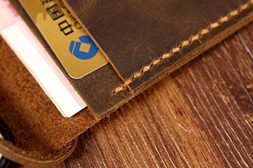 Personalized leather iPhone 11 Pro Max wallet Case/Vintage distressed genuine leather iPhone X XR XS Max Wallet case - IP005WS