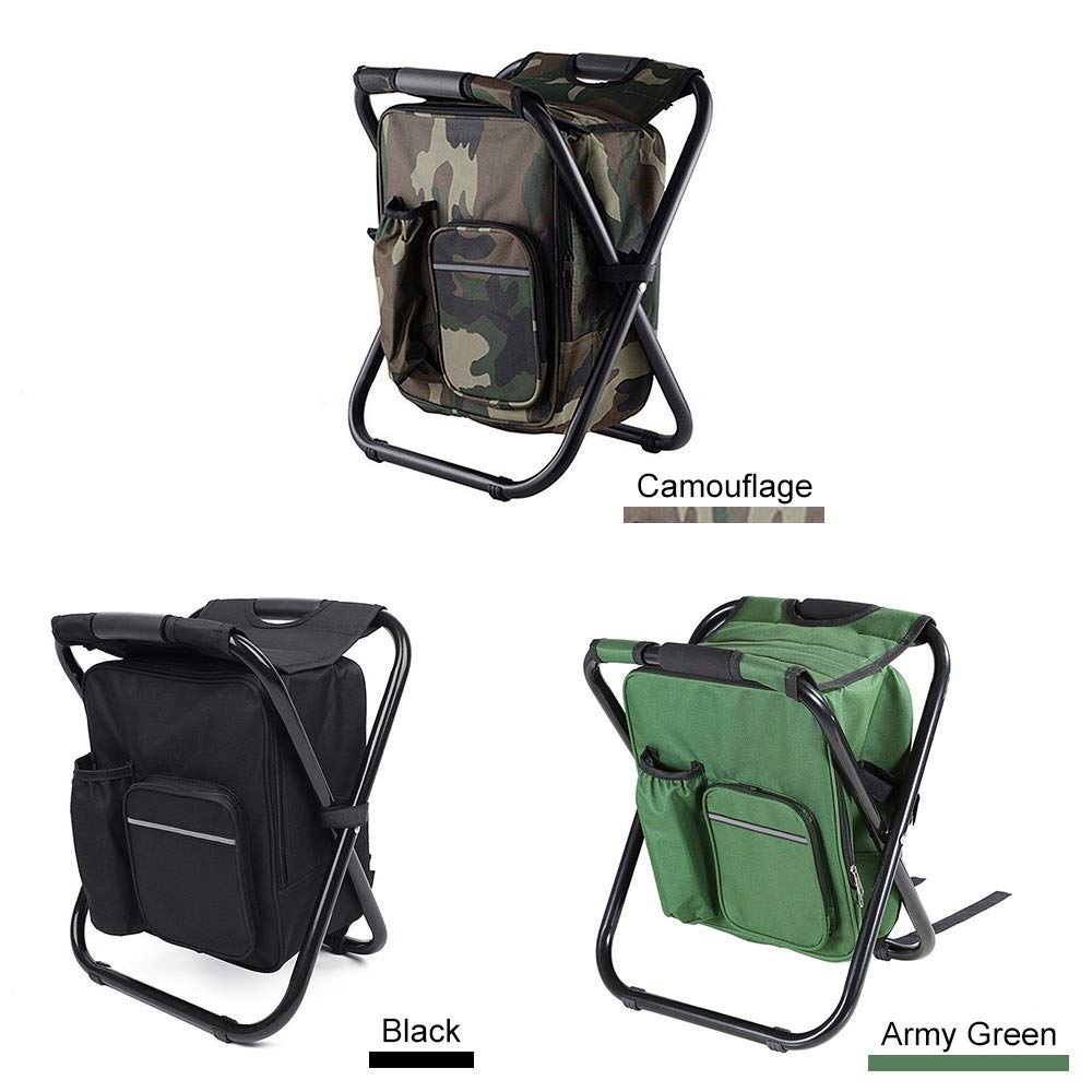 MengK Outdoor Folding Stool Portable Backpack Chair Stool