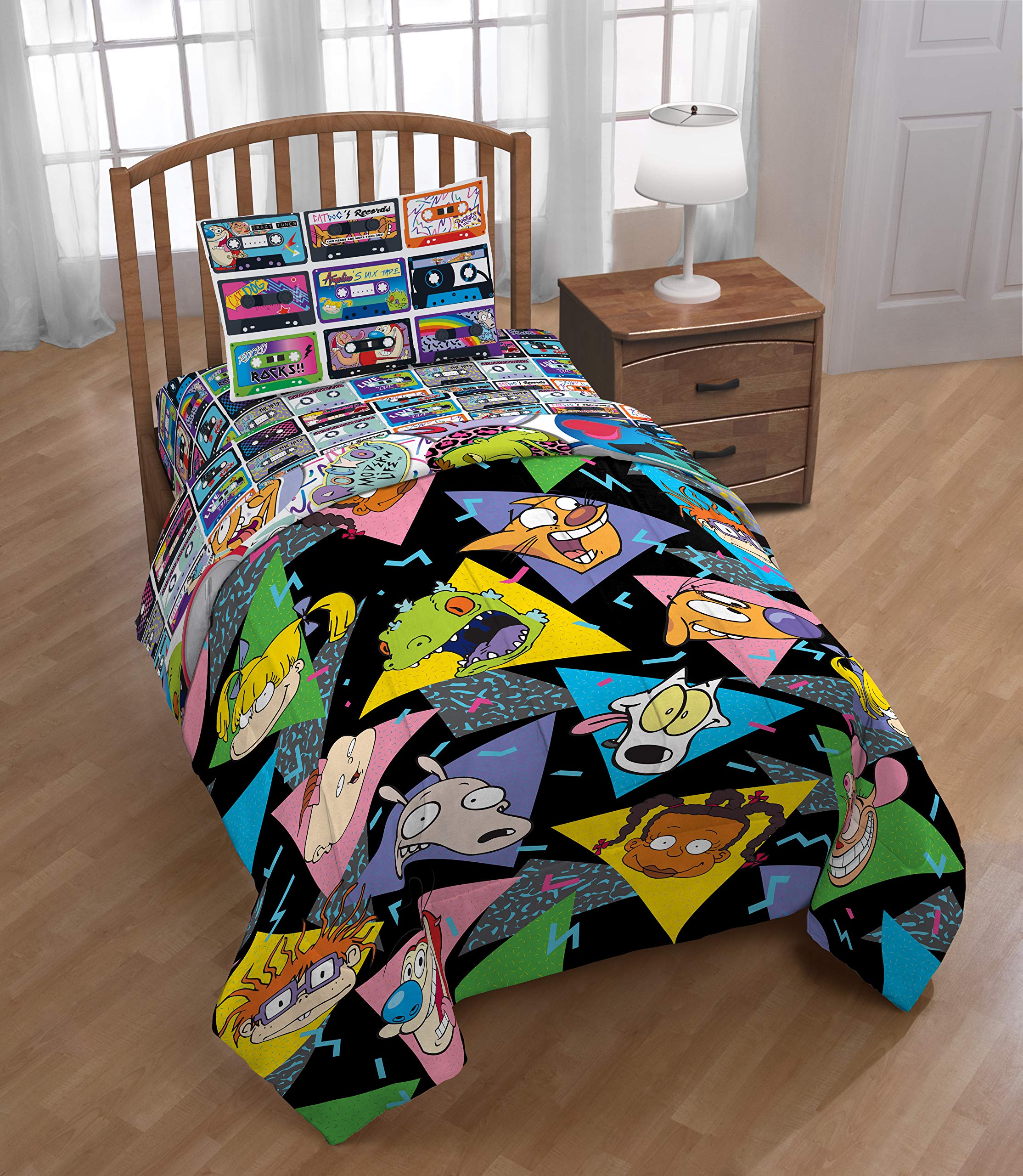 Nickelodeon Splat/Nick 90's Mix Tape Super Soft 3 Piece Twin Sheet Set