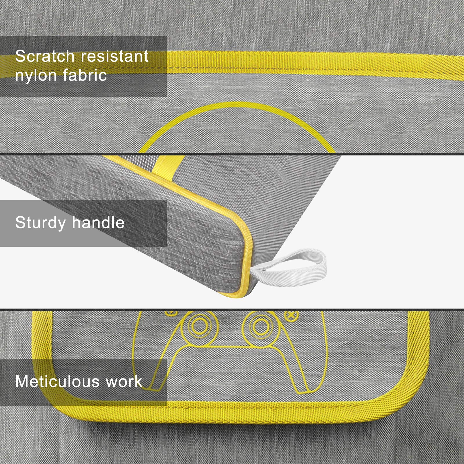 Eyglo Anti-Dust Cover for PS5 Sony PlayStation 5 Console Protective Cover Case -Anti Scratch and Waterproof, Support for PS5/Controllers/12 Game Discs (Yellow)