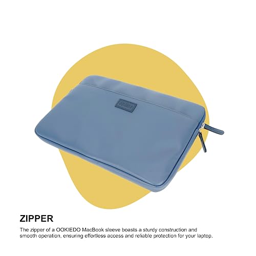 OOKIEDO 13-13.3inch Leather Laptop Sleeve for MacBook Air/Pro Leather (PU) Notebook Bag Case Stylish and Protective Computer Bag (Blueberry)