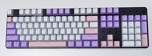 TzBBL 104 Keycaps Set | Backlit ABS Keycaps for MX Mechanical Keyboard-OEM Profile for 61 87 104 Mechanical Keyboard (104, Pink+White+Purple)