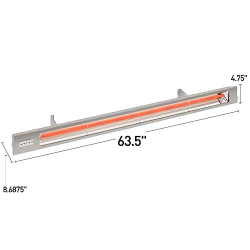 Infratech SL-4024 Slimline 63.5" Single Element Fixture 4000 Watt, 240 Volt, Black Finish