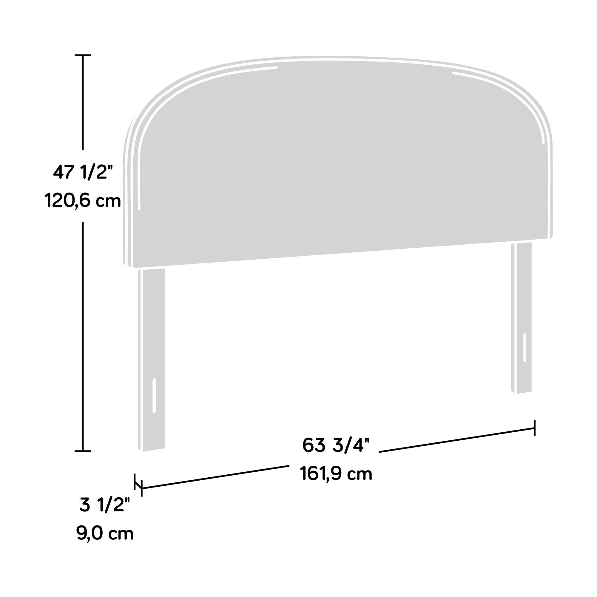 Sauder Cannery Bridge Headboard, L: 63.74" x W: 3.54" x H: 47.48", Dusty Pink Finish