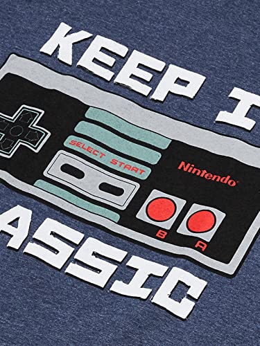 Nintendo Men's Keep it Classic T-Shirt, X-Large, Navy Heather