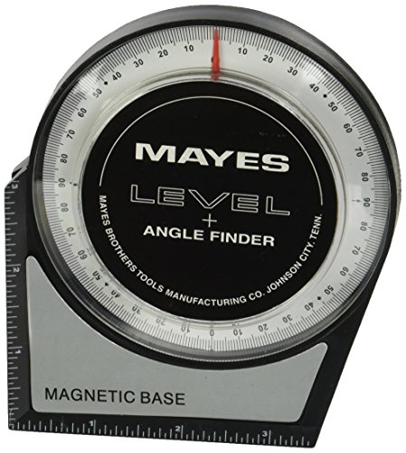 Mayes 10156 Large Level and Angle Finder with Magnetic Base, Magnetic Base Angle Finder, Level With Angle Finder, Magnetic Degree Finder