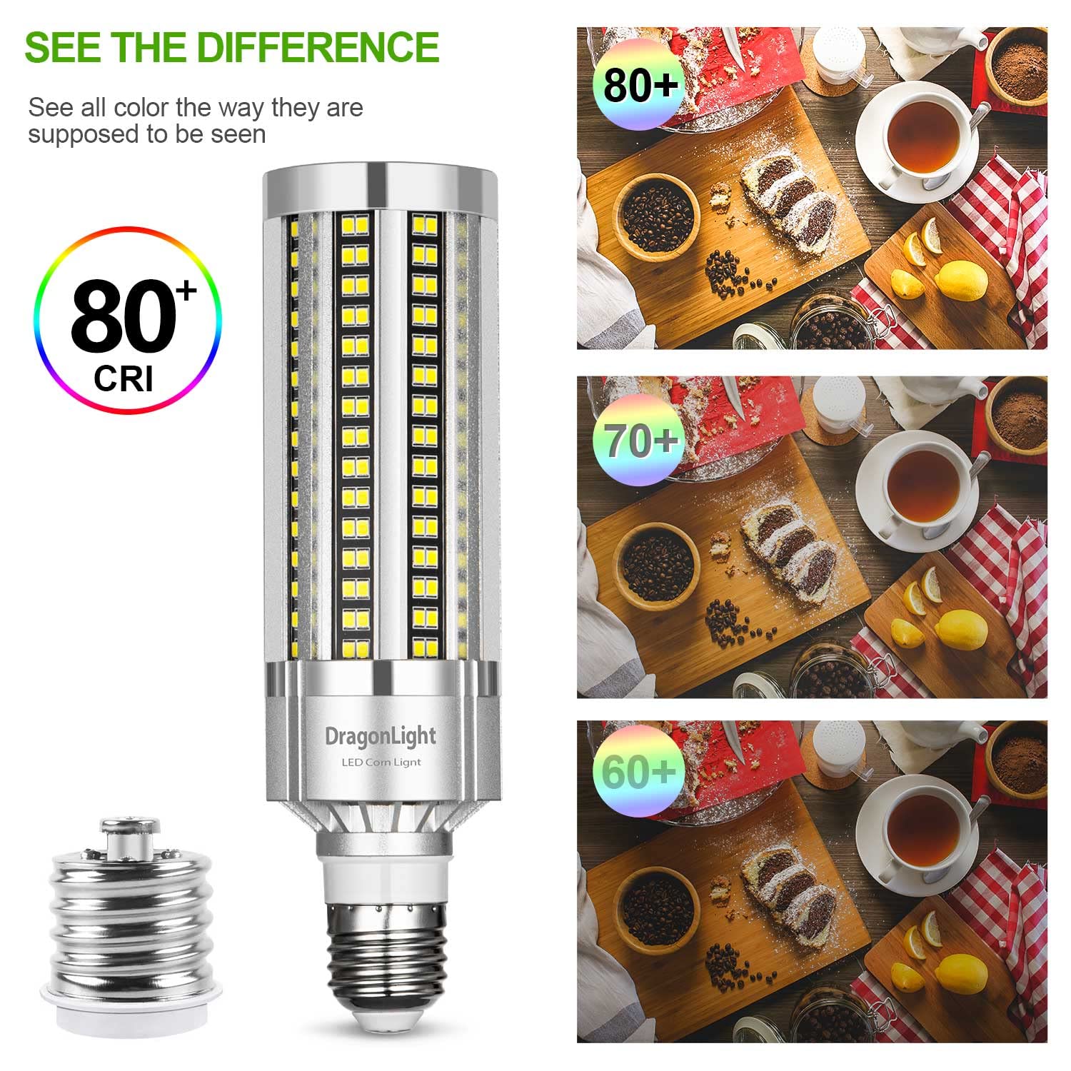 DragonLight 35W Corn LED Light Bulb Fanless (300 Watt Equivalent) E26/E39 Large Mogul Base LED Lamp 3000K Warm White 4,200LM