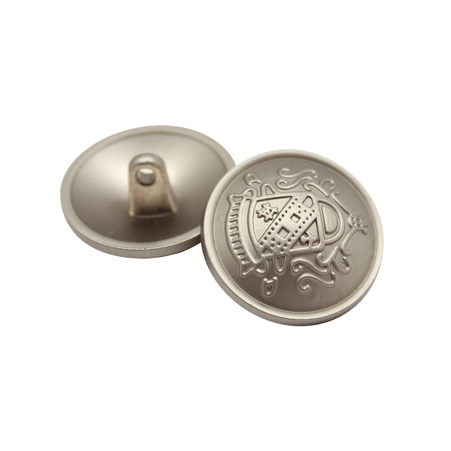 F&G 14 Pieces Vintage Metal Button Zinc Alloy High-Grade Buttons for Jeans, Coat, Blazer, Suits, Jacket etc. Exotic Customs Style 23mm and 15mm (Silver Mist)