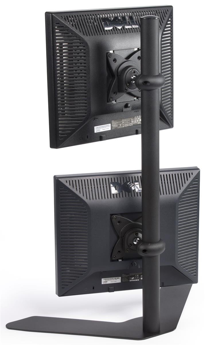 Dual Monitor Desk Stand for (2) 13β to 27β Screens, Countertop Display for Flat Screen Monitors, VESA 100x100, Steel (Black)