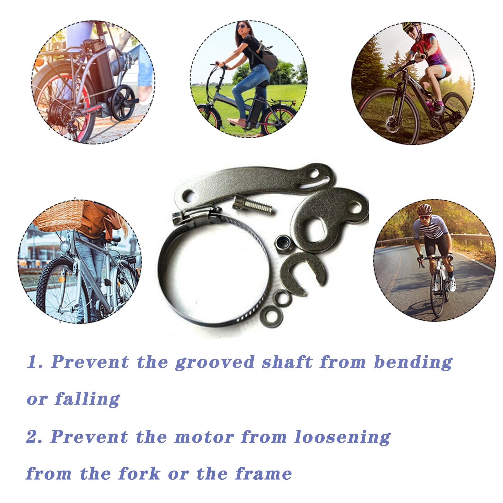 Gift2u 1Set Torque Arm Conversion Kit, Steel 5mm Thick Durable Universal Torque Arm for Electric Bicycle Front or Rear Hub Motors