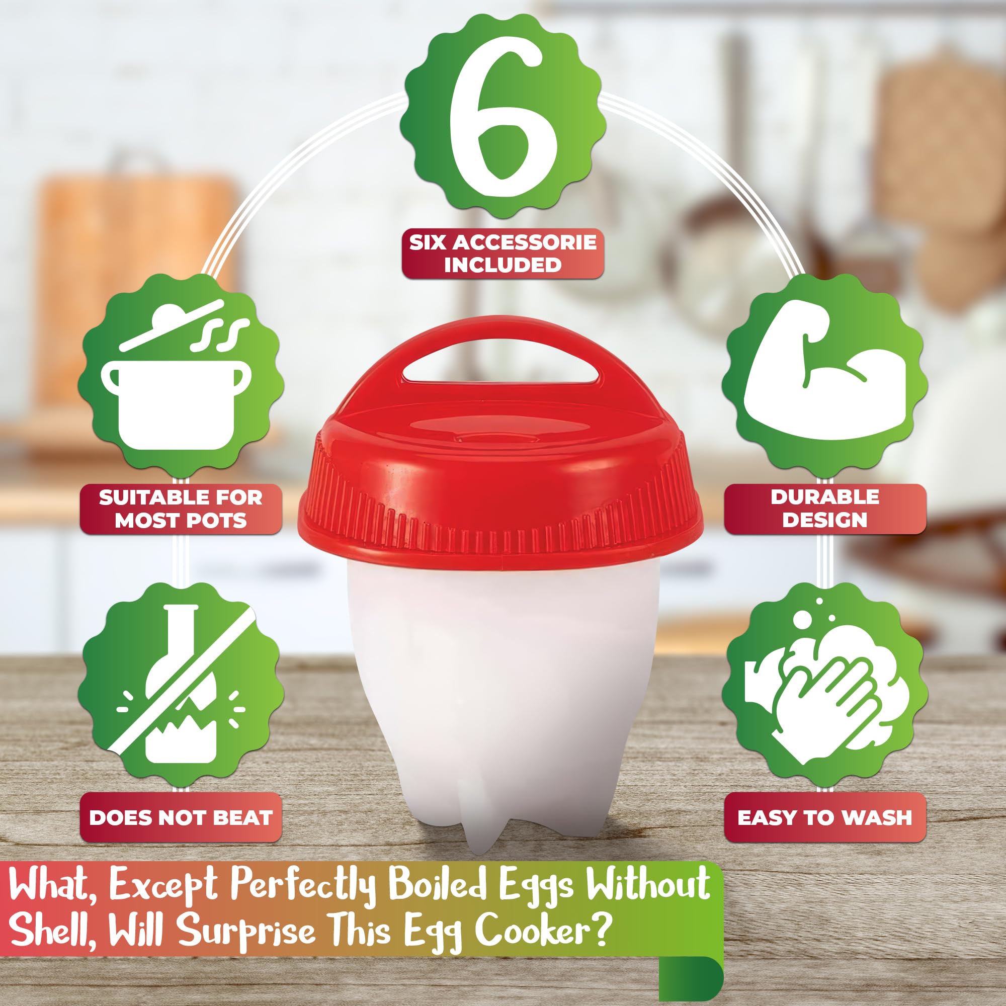 Indvidual Egg Boiler for Hard Boiled Eggs - 6Pcs Silicone Poached Egg Cups for Boiling Eggs Hard Boiled Egg Maker Silicone Egg Mold - Poached Egg Cooker Hardboiled Egg Making Poached Egg Holder Mold